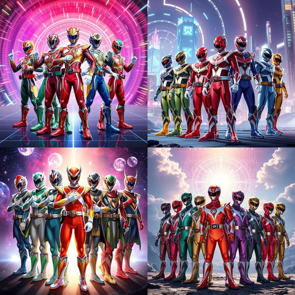Multiverse Power Rangers Unite in Epic Anime Art - AI Art