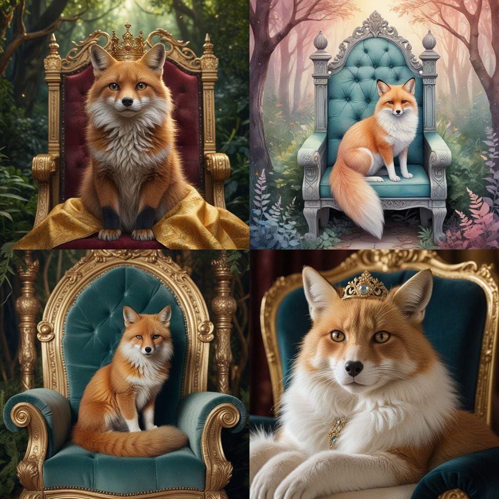 Princess fox cat - Regal Fox Cat Elegance