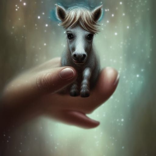 miniature horse in the palm of your hand - AI Generated Artwork ...