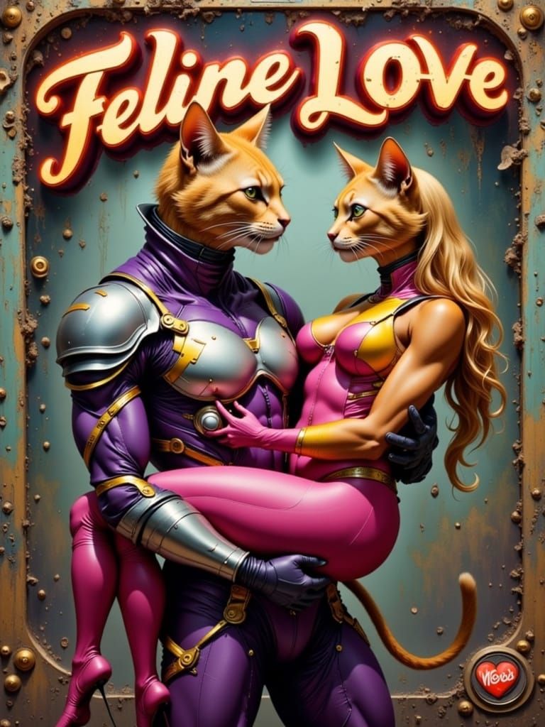 Feline Love from Outerspace - Mid-Century Sci-Fi Cats in Lov...