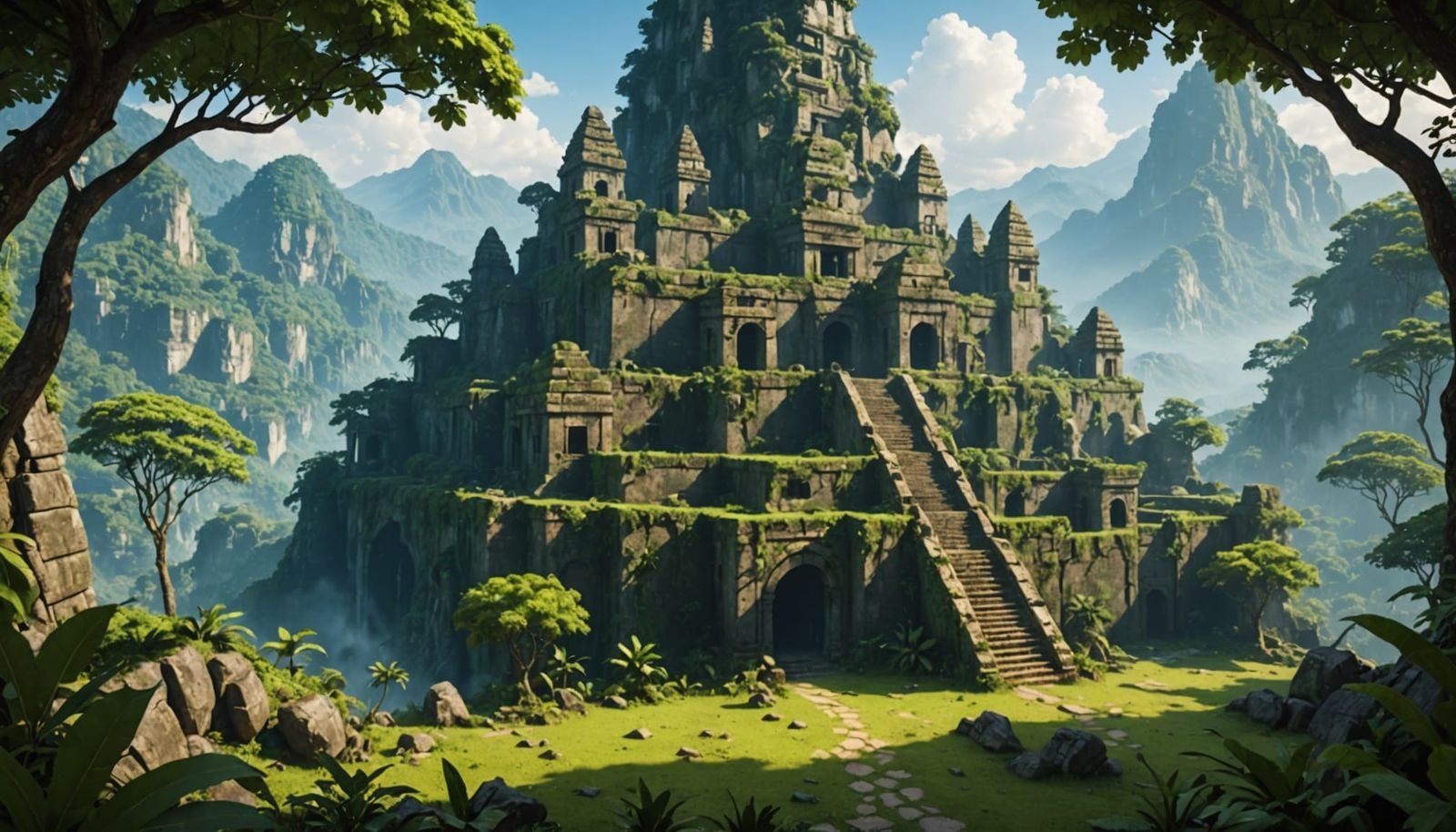 Enchanted Lost City Amidst Ancient Jungle Ruins - AI Art