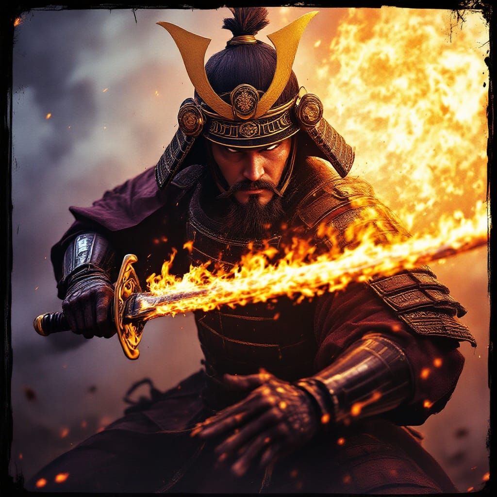 Samurai with Flaming Sword - Samurai with Flaming Sword