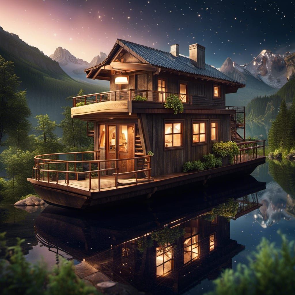 Amazing Boathouse 1 - AI Generated Artwork - NightCafe Creator
