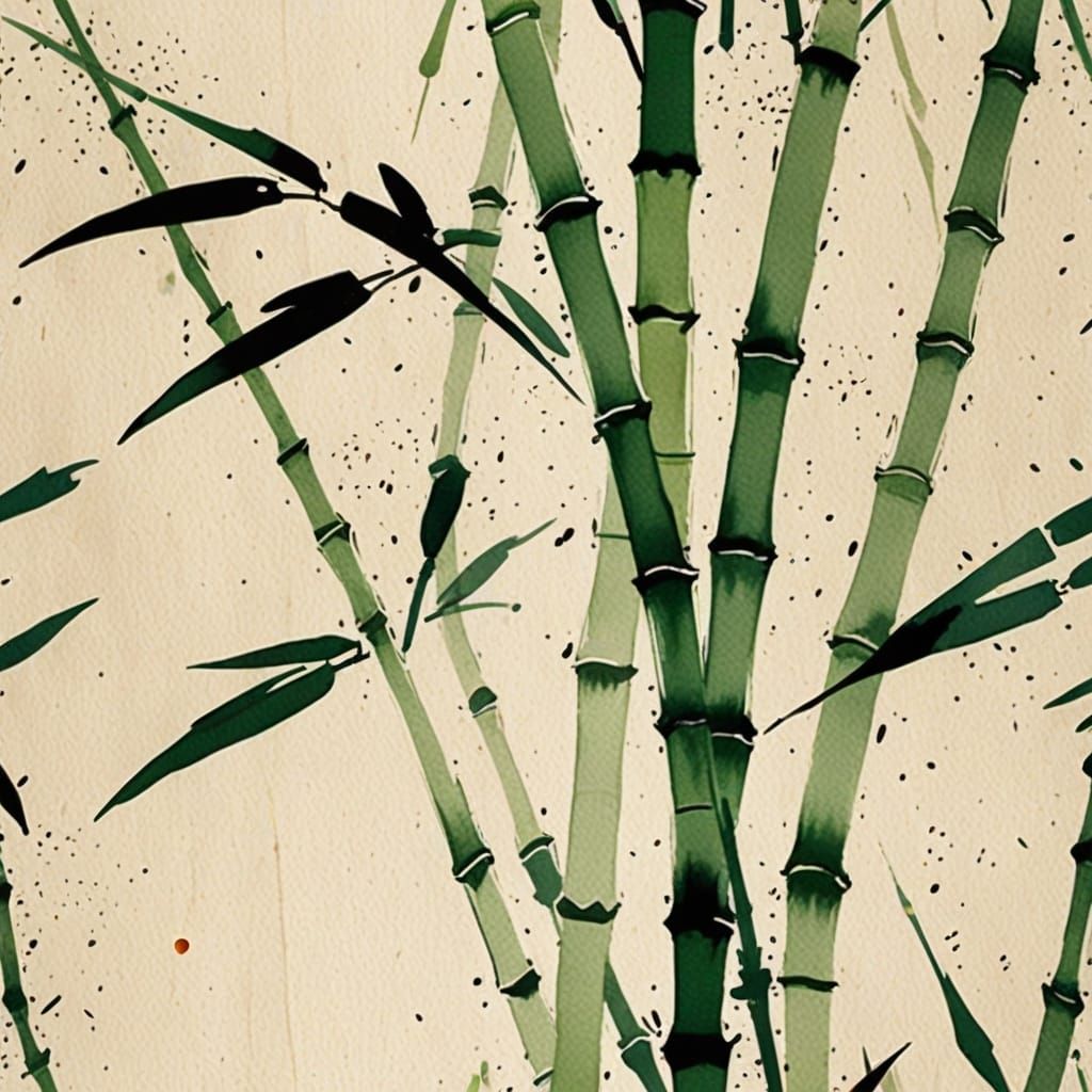 Softly Shattered Bamboo in Warm, Earthy Tones - AI Art