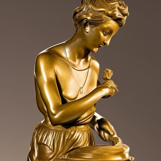 Louis Étienne Marie Albert Lefeuvre bronze & Gilt Figural Jardiniere ...