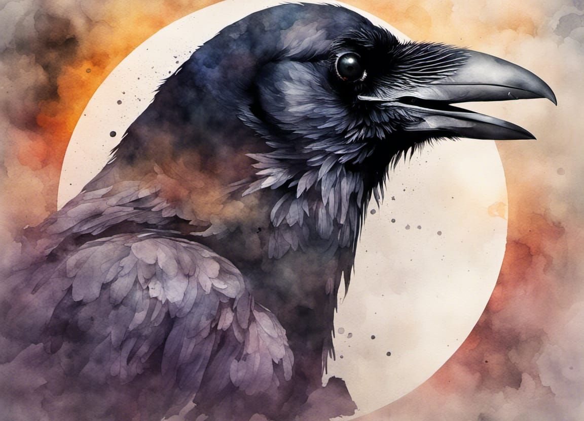 Moon Crow - AI Generated Artwork - NightCafe Creator