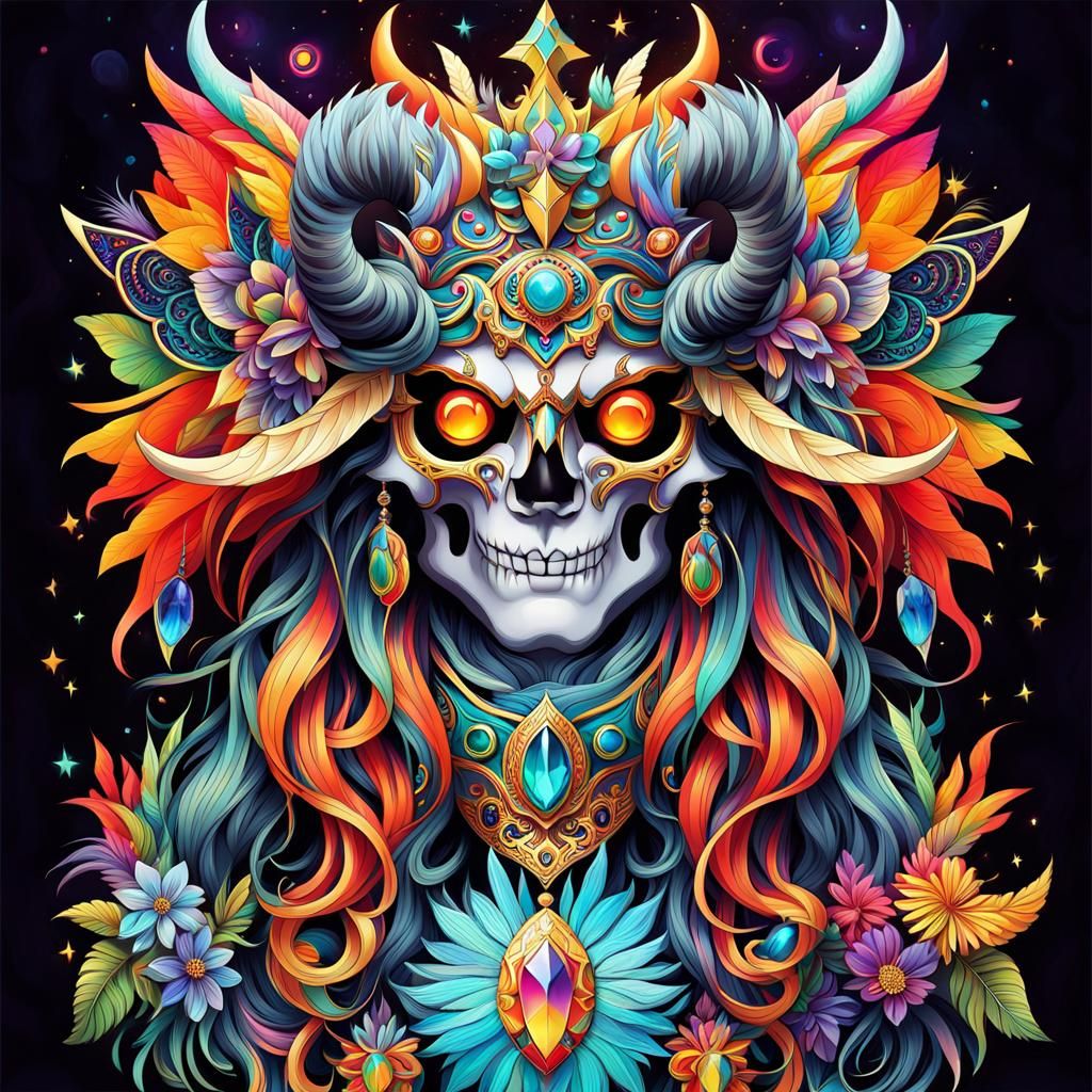 (Hyper detailed anime art of a handsome demon with long pointed ears ...