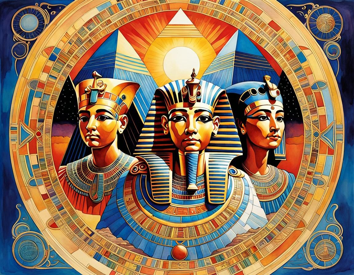 Builders of the king tut pyramid in ancient Egypt :: Peter Max Design ...