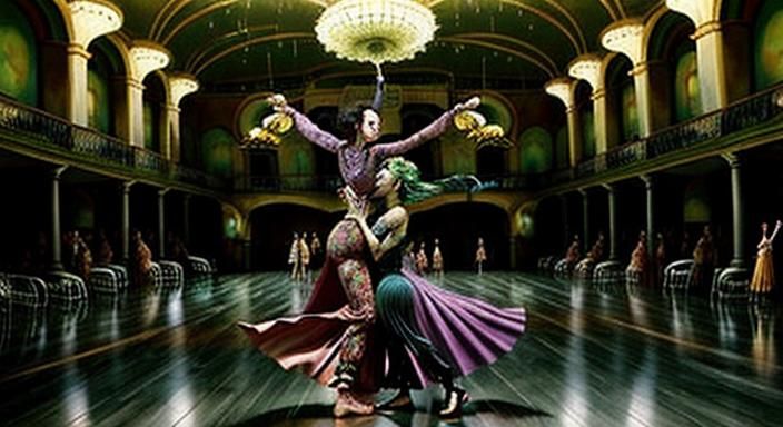 (Ballroom Blitz:1.3) epic surreal masterpiece by Tim Burton Amanda Sage ...