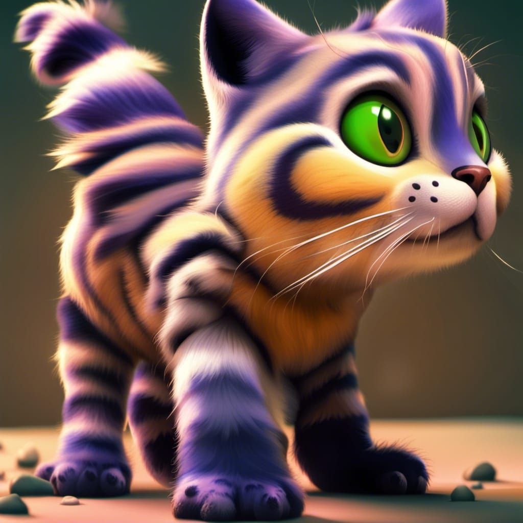 Purple tabby kitten - AI Generated Artwork - NightCafe Creator