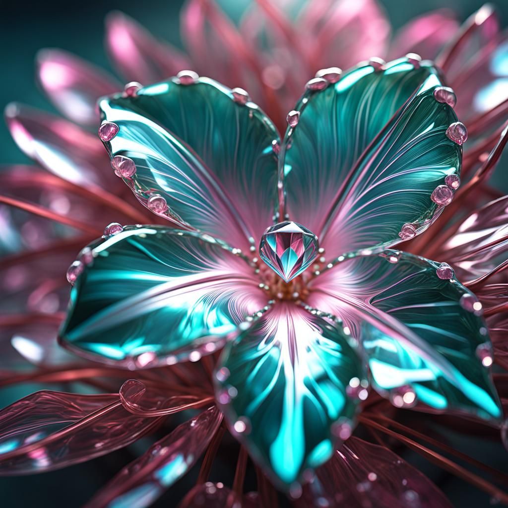 glass flower - AI Generated Artwork - NightCafe Creator