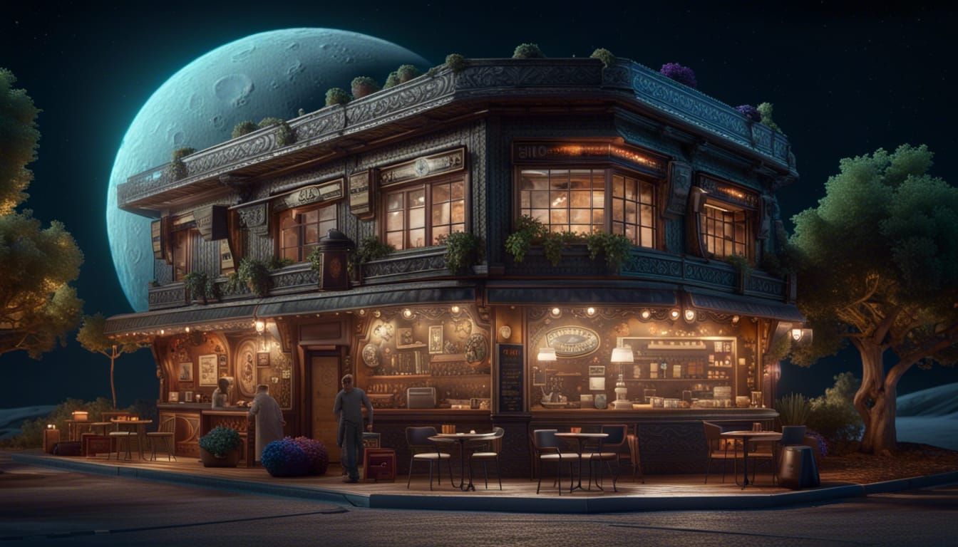 The Most Random Space Coffee Shop - AI Generated Artwork - NightCafe ...
