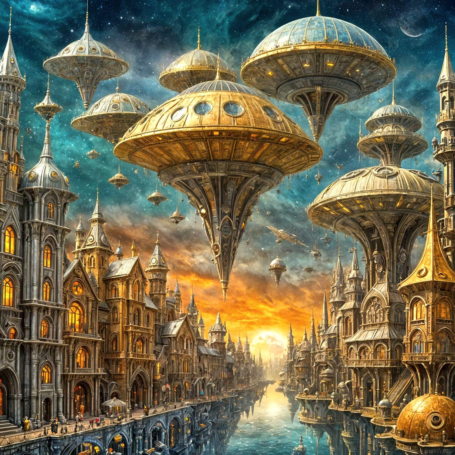 Quaint aero-street on Alpha Centauri IV