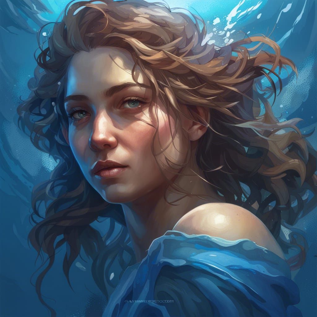 Embracing blue 💧 - AI Generated Artwork - NightCafe Creator