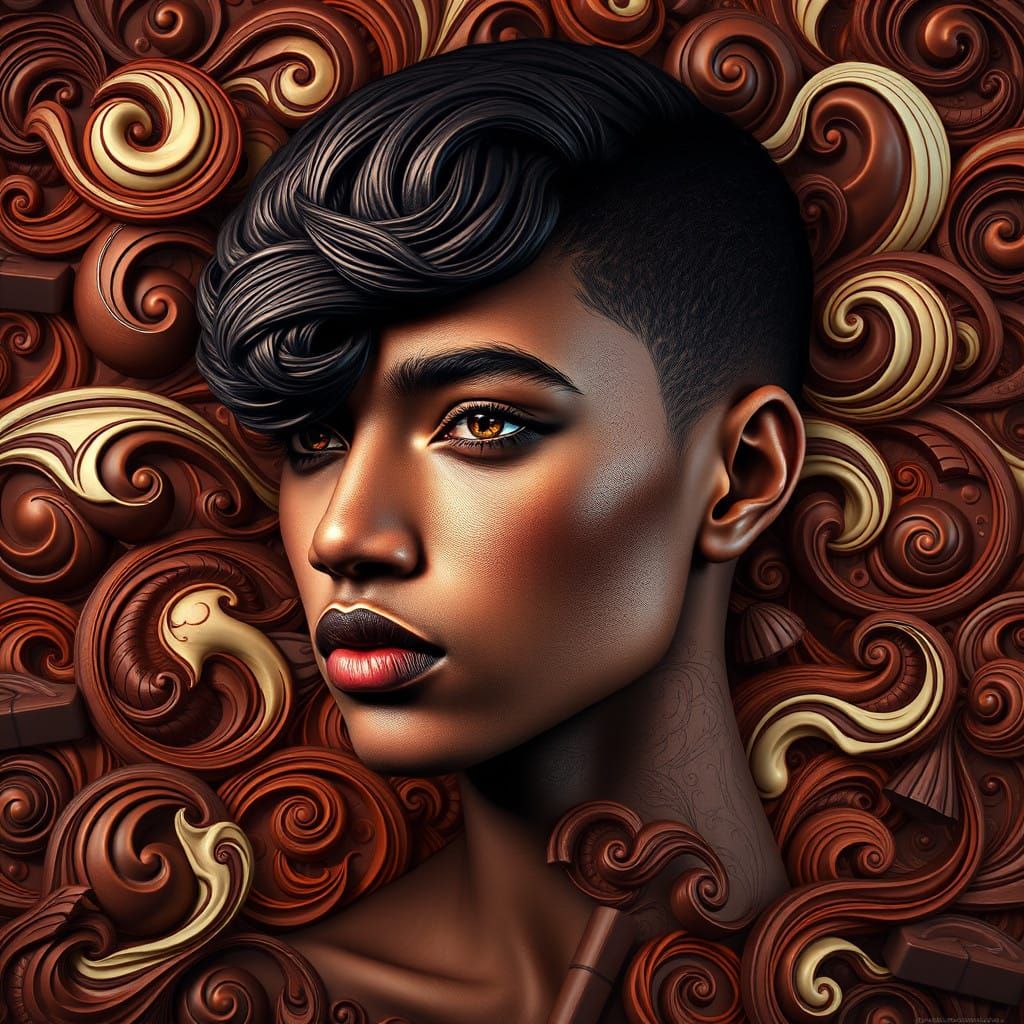 Afro chocolate woman - Surreal Afro Goddess of Decadent Choc...