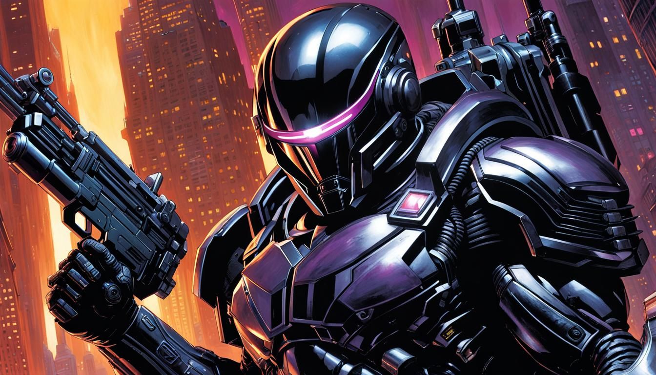 Cybernetic soldier black armor - AI Generated Artwork - NightCafe Creator