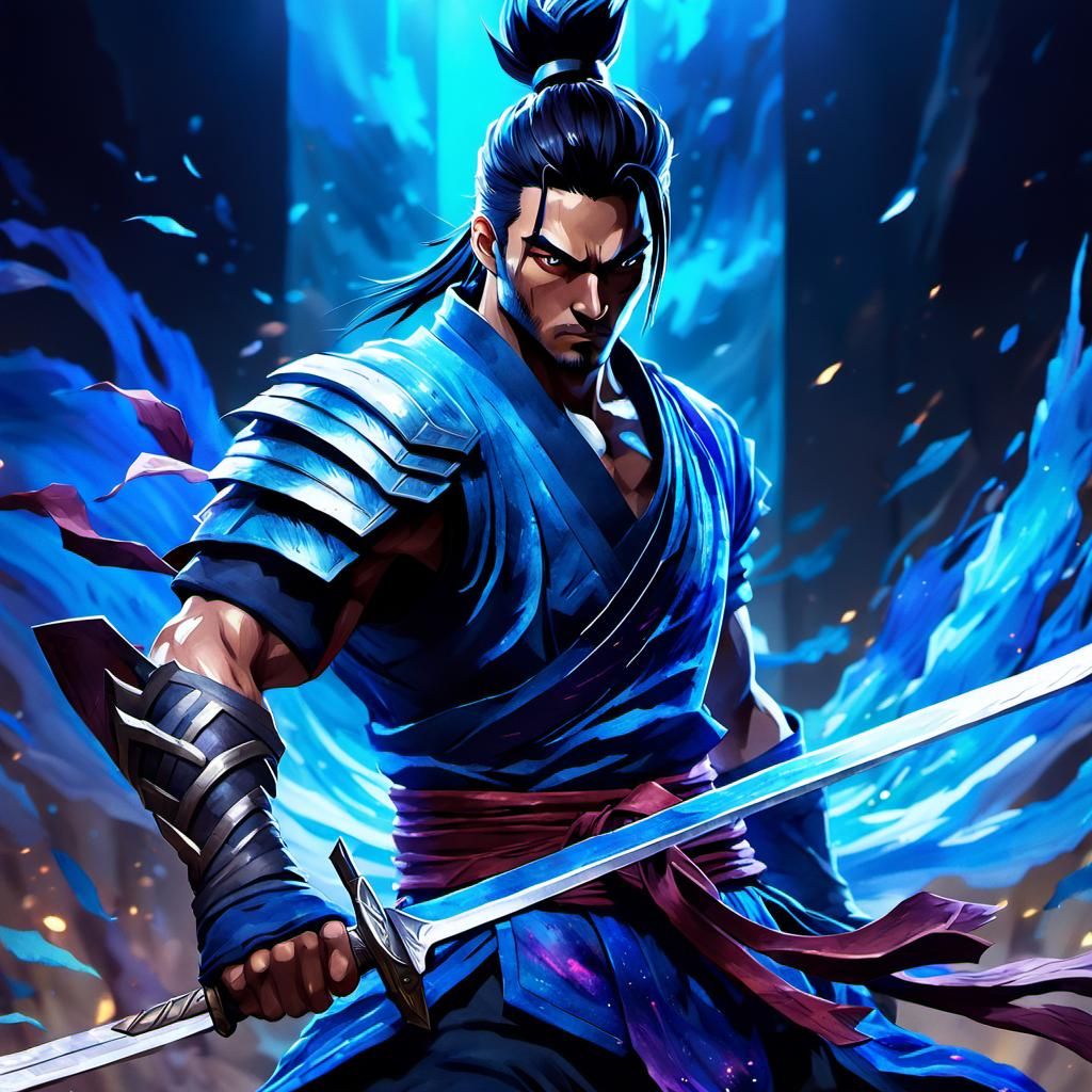 League of Legends Yasuo holding his glorious sword - AI Generated ...