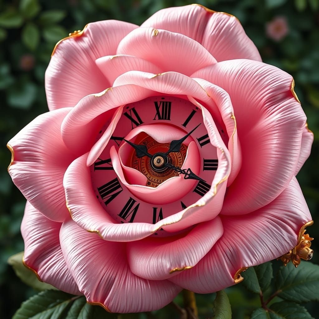 Not Just a Rose - Delicate Rose Clockwork in Vintage Botanic...