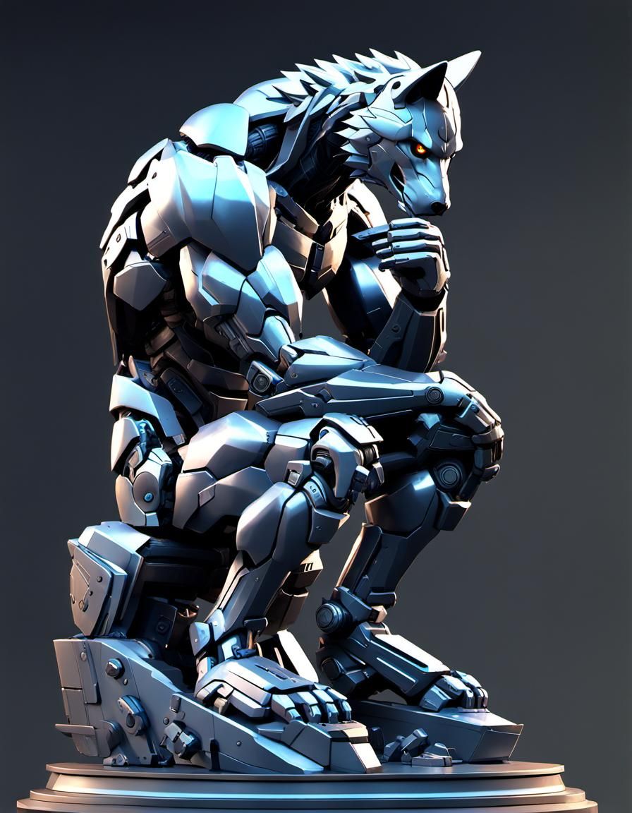 Wolf The Thinker - AI Generated Artwork - NightCafe Creator