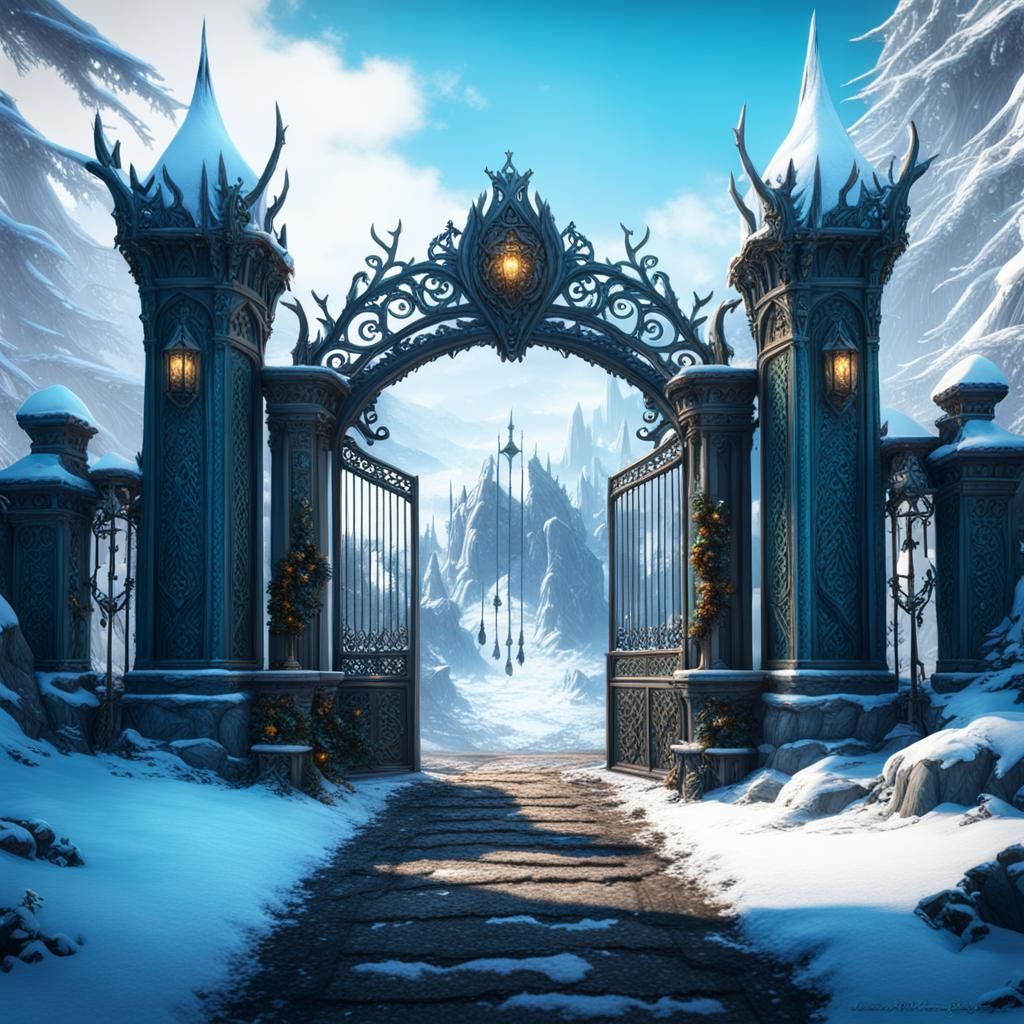 Entrance Gate to the Winter Fae Court - AI Generated Artwork ...