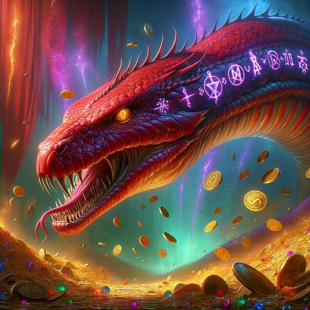 Ssekaar - Hyperrealistic Serpent Rises from Treasure Hoard ...