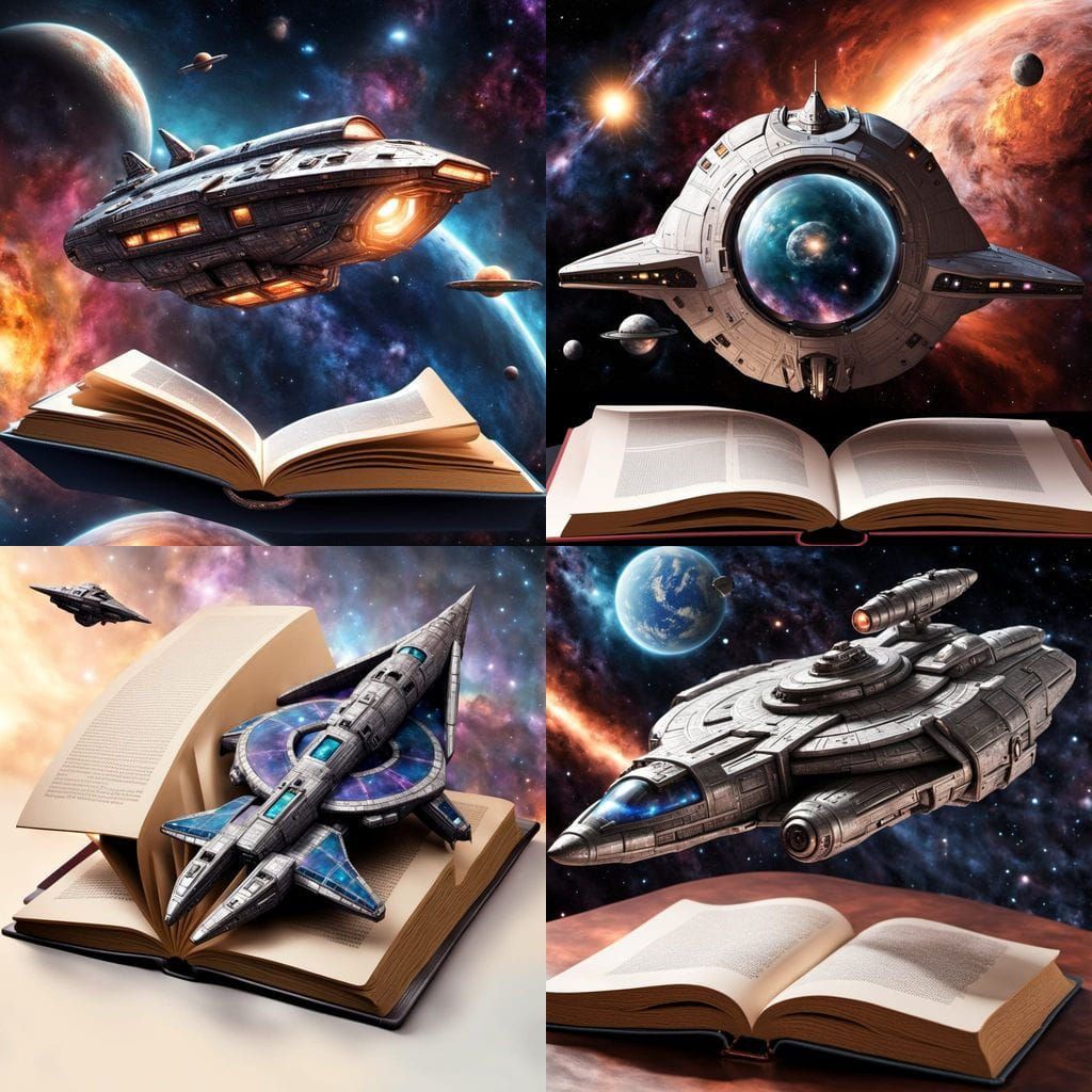 Gritty Spacecraft Emerges from Ancient Tomes - AI Art
