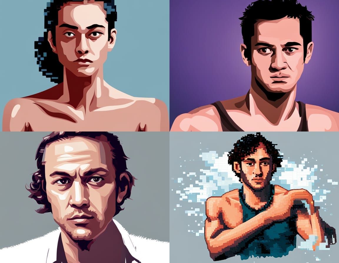 make nft like pixel art of human half body like a pyschedlic art - AI ...