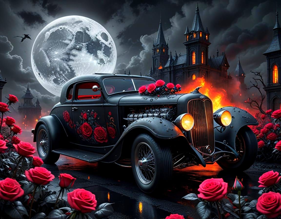 Steampunk Hot-rod - Steampunk Hot-Rod in Graphite Pencil Sty...