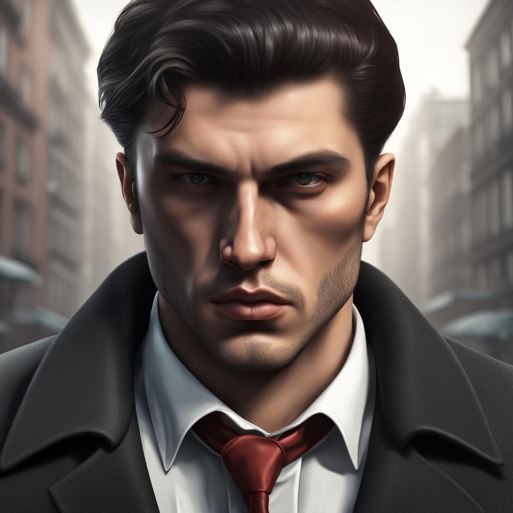 Young mafia boss going to war photorealistic - AI Generated Artwork ...