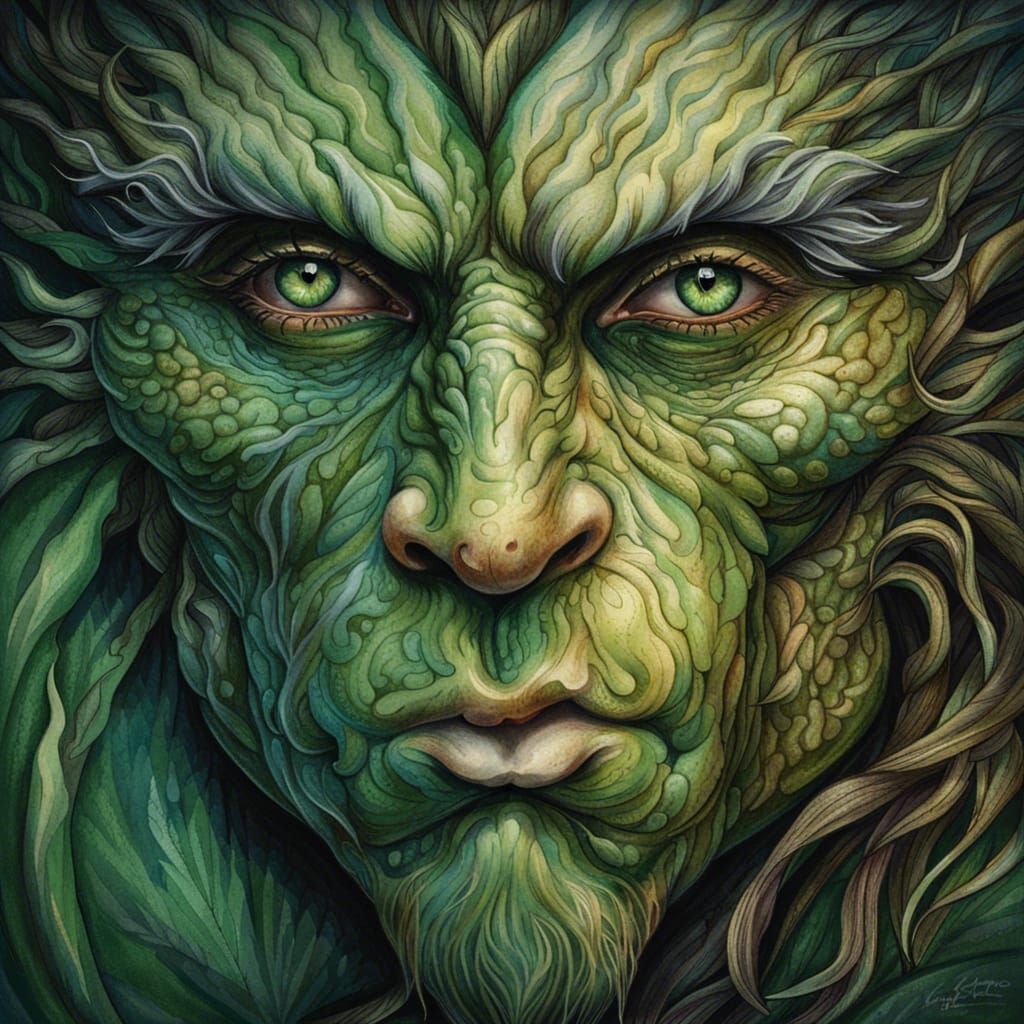 Green eyed creature - AI Generated Artwork - NightCafe Creator