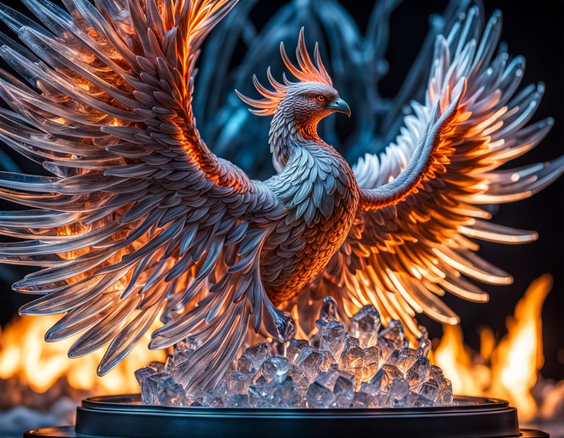 Ice Phoenix - AI Generated Artwork - NightCafe Creator