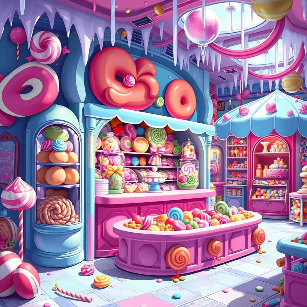 Surreal Candy Wonderland in Hyperrealistic Art Sty... - AI Art