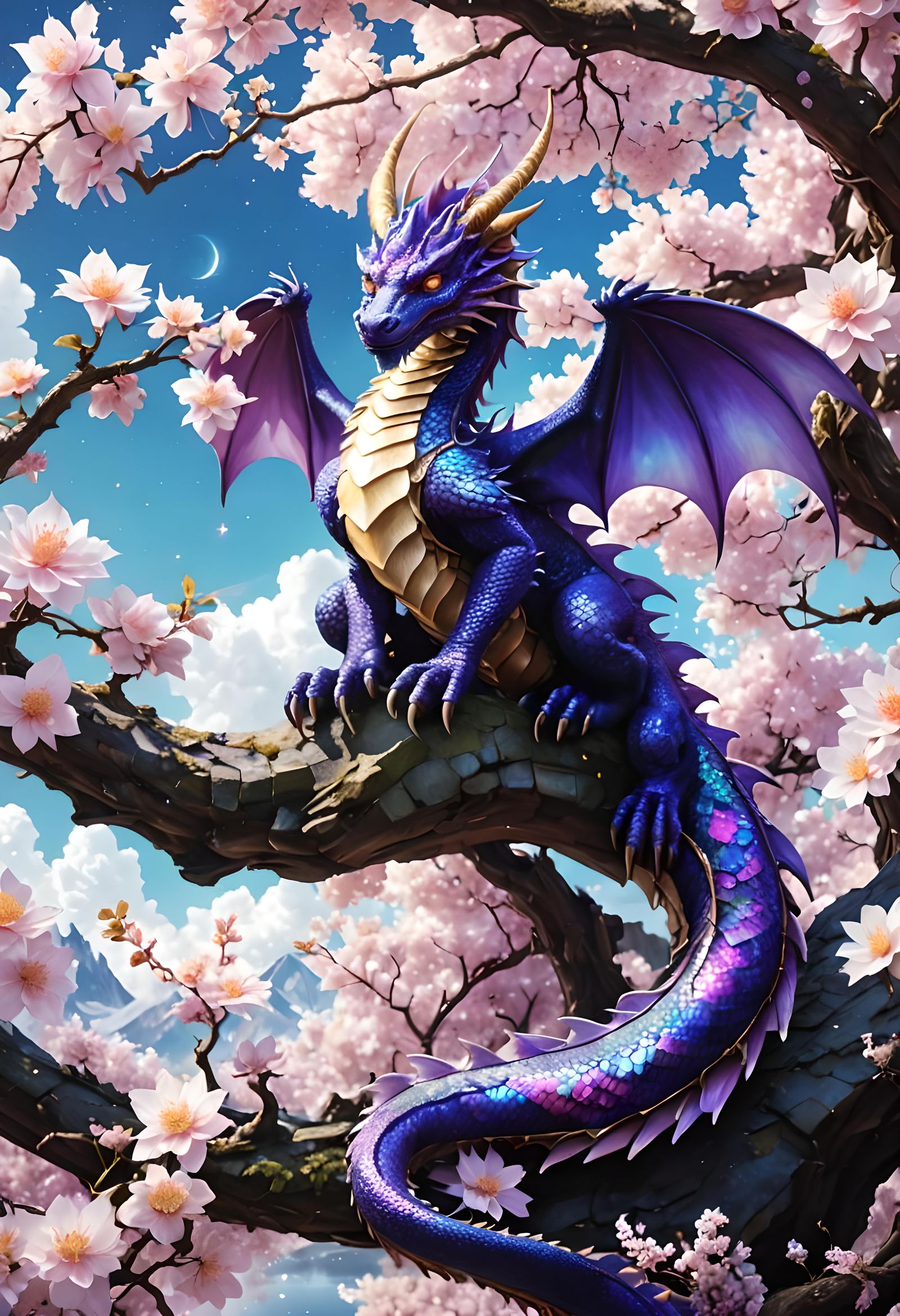 Cherry Blossom Dragon - AI Generated Artwork - NightCafe Creator