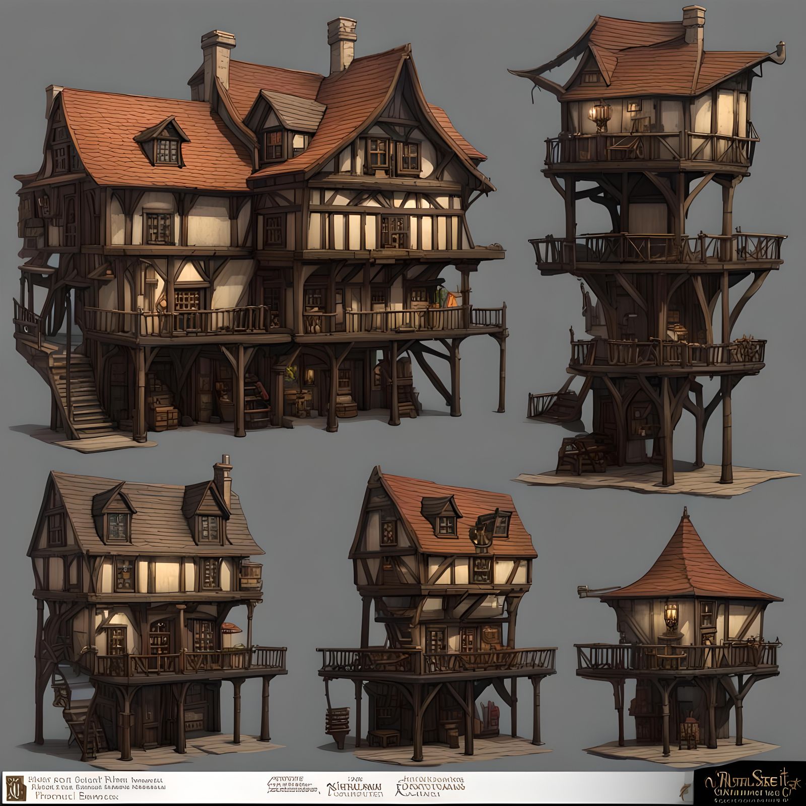 modular set, multi tier, architectural designs, European fantasy ...