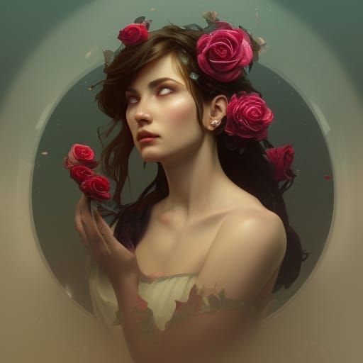 Woman of Roses - AI Generated Artwork - NightCafe Creator