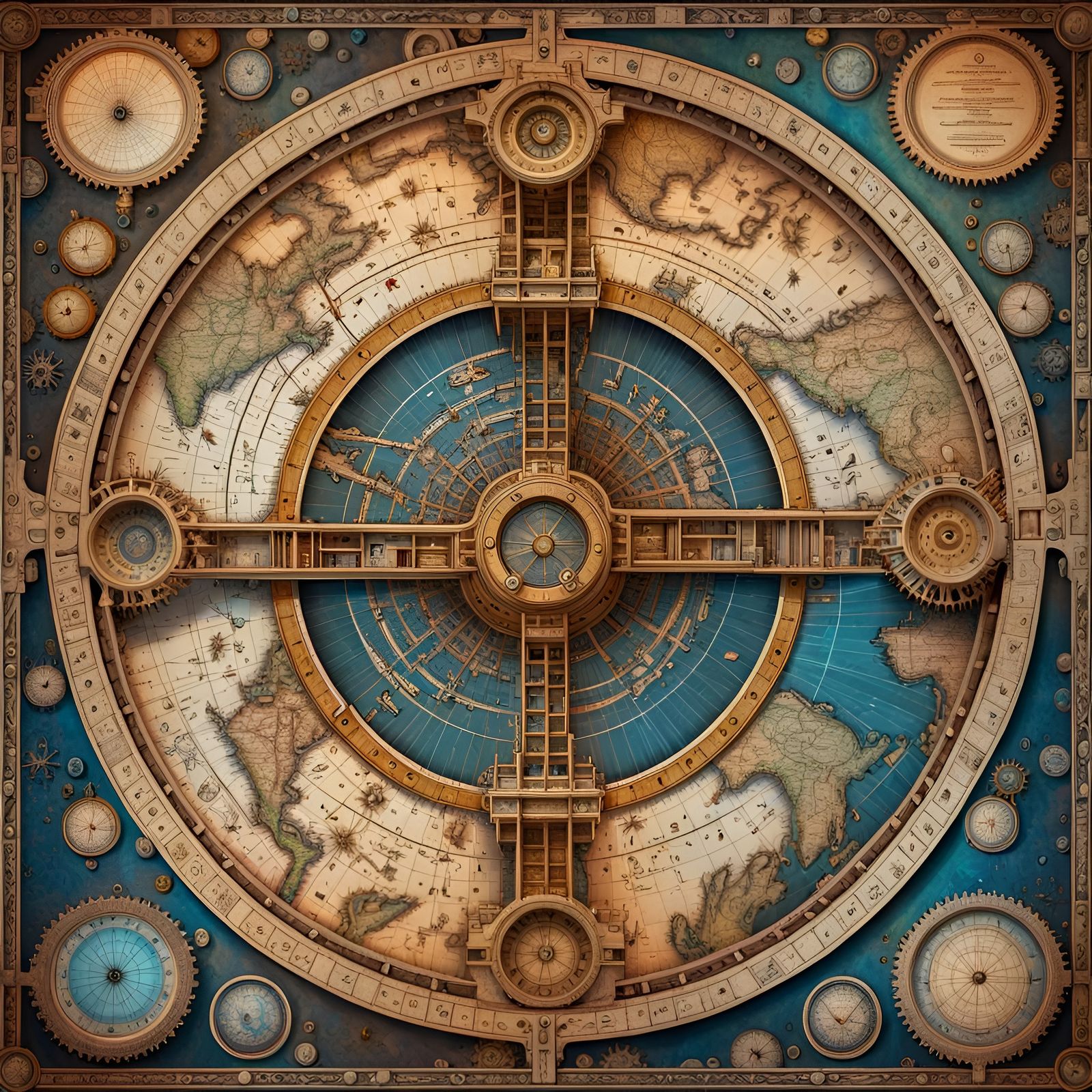 Post-Dimensional Cartography - AI Generated Artwork - NightCafe Creator