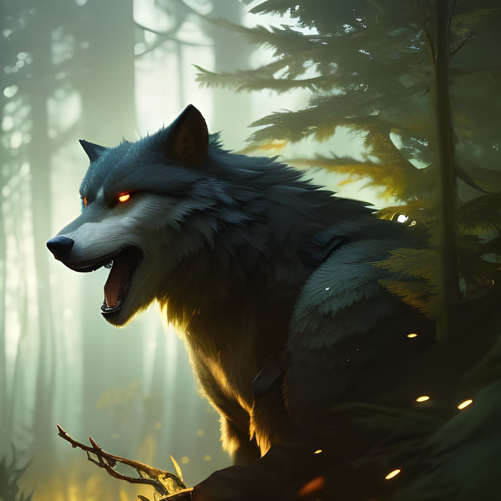 werewolf forest guardian, 8k resolution concept art by Greg Rutkowski ...