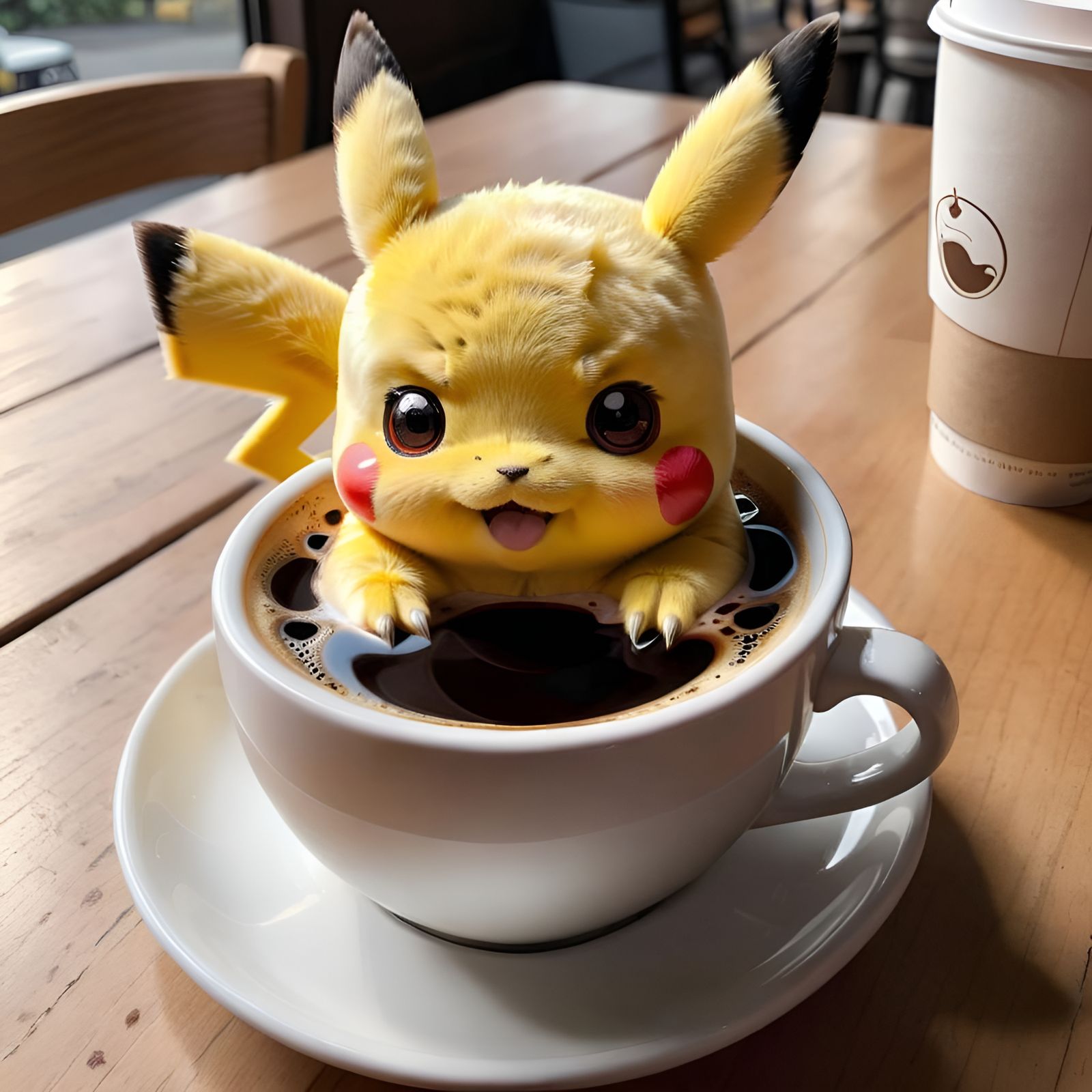 Pikachu’s Coffee Bath - AI Generated Artwork - NightCafe Creator