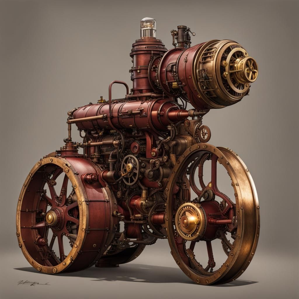 Steampunk engine - AI Generated Artwork - NightCafe Creator