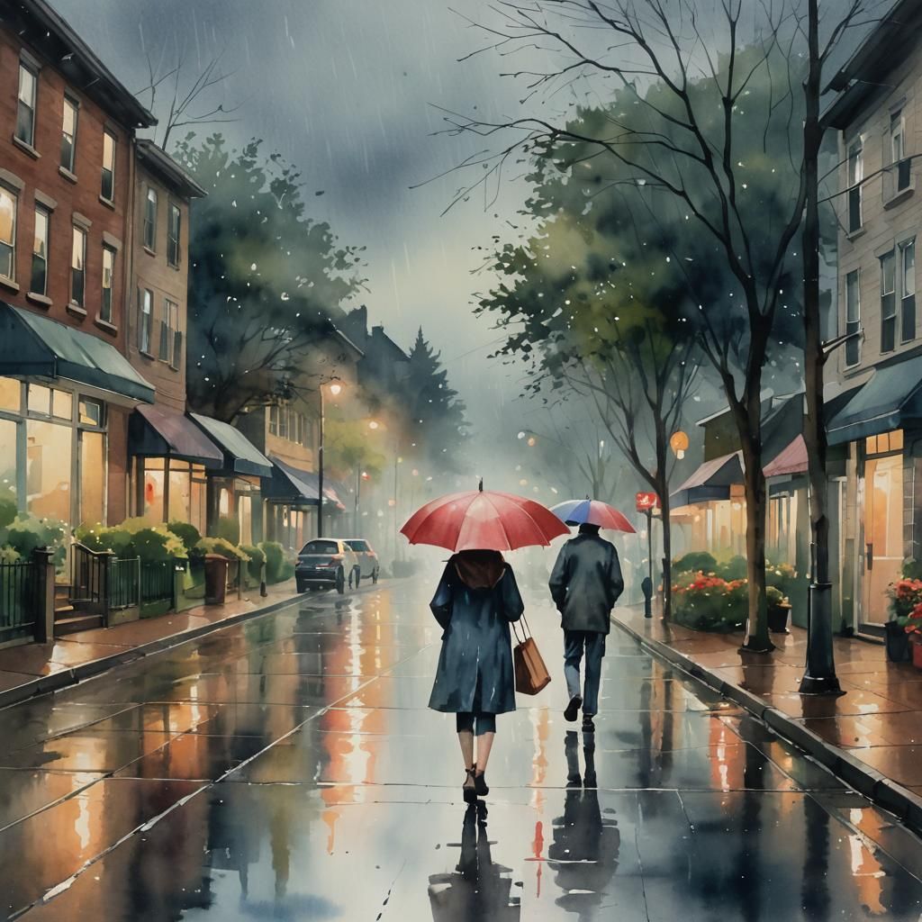 rainy evening - AI Generated Artwork - NightCafe Creator