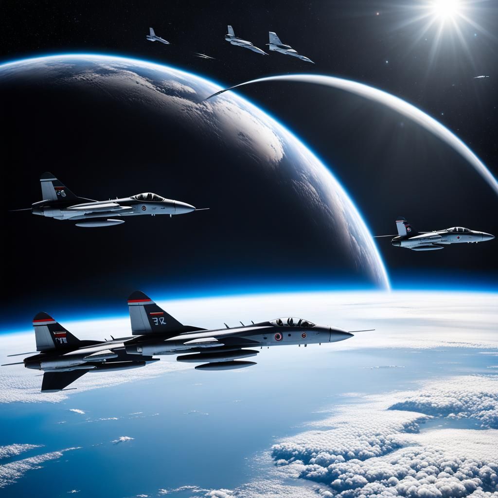 Dive bombers in space - AI Generated Artwork - NightCafe Creator