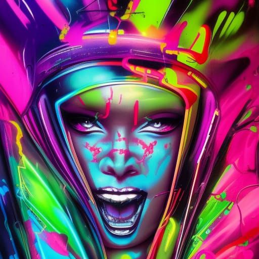 Neon Cyber Princess - AI Generated Artwork - NightCafe Creator