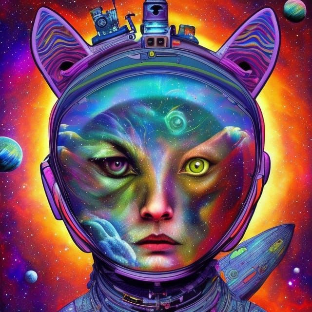 Cosmic Alpha Female Coyote - AI Generated Artwork - NightCafe Creator