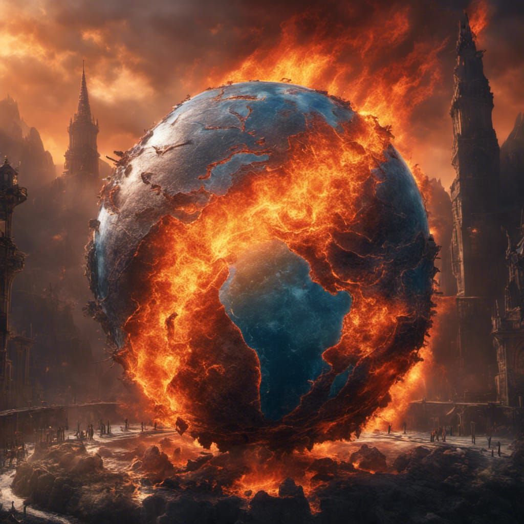 The entire globe on fire - AI Generated Artwork - NightCafe Creator