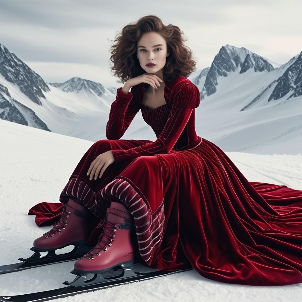 Shades Of Red Wide Evening Gowns Realistic & Creative. Redone. - AI Generated Artwork ...