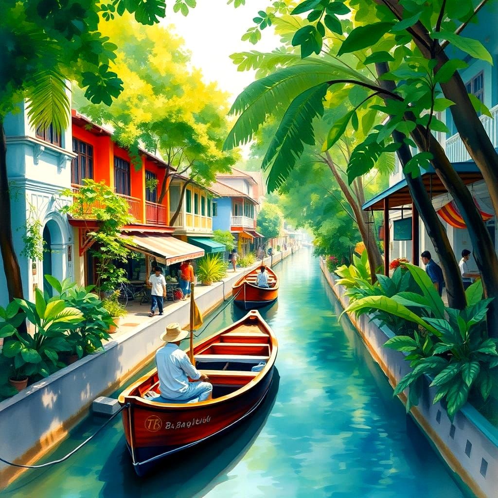 Bangkok's canel - Surreal Bangkok Canal Scene