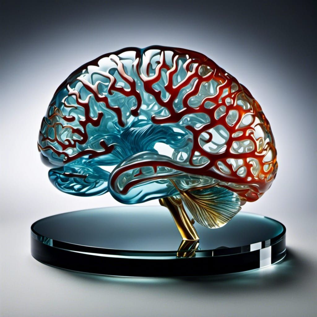 Anatomically accurate brain of glass; - AI Generated Artwork ...