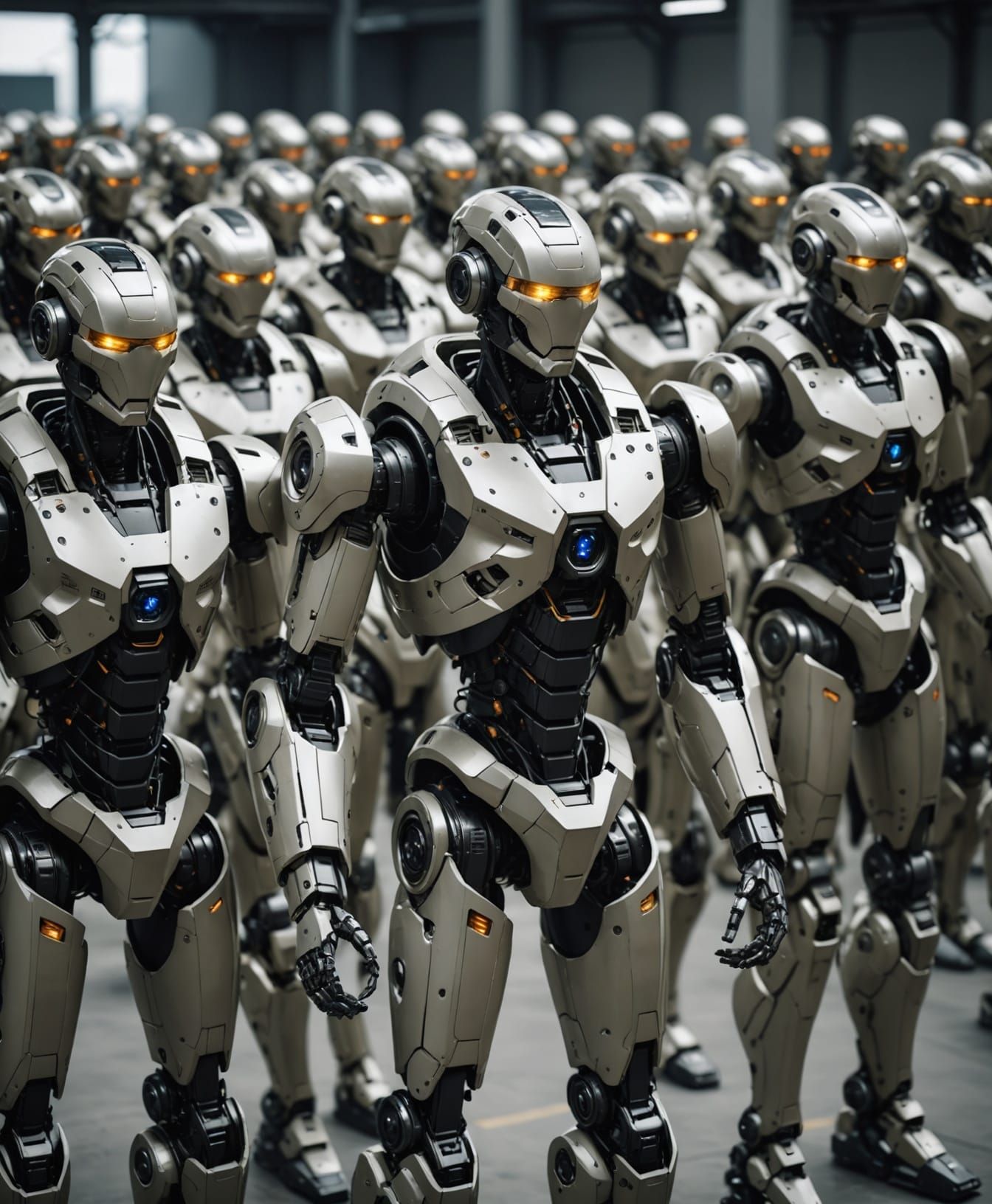 Army of humanoid robots - Army of Robotic Warriors in Hyper-...