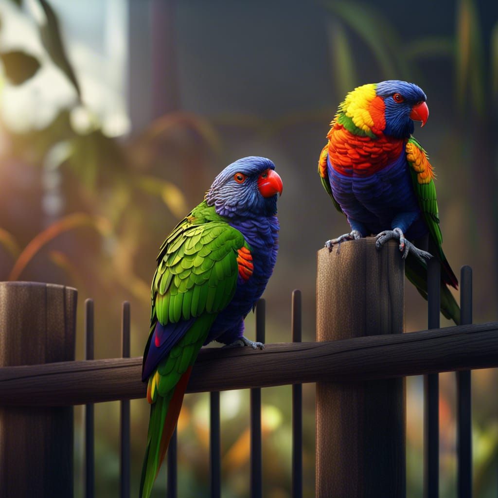 Rainbow lorikeets - AI Generated Artwork - NightCafe Creator