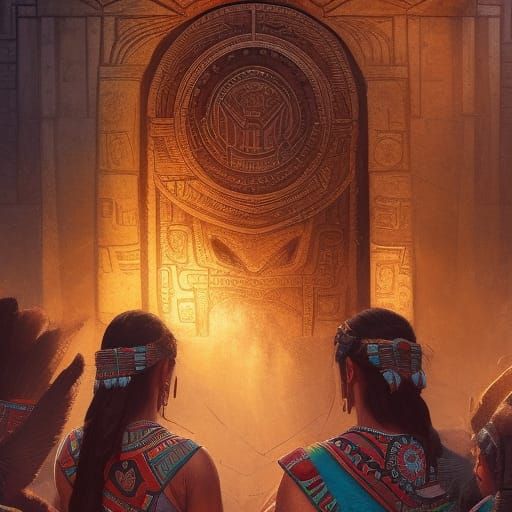 Aztec temple with an aztec ceremony - AI Generated Artwork - NightCafe ...
